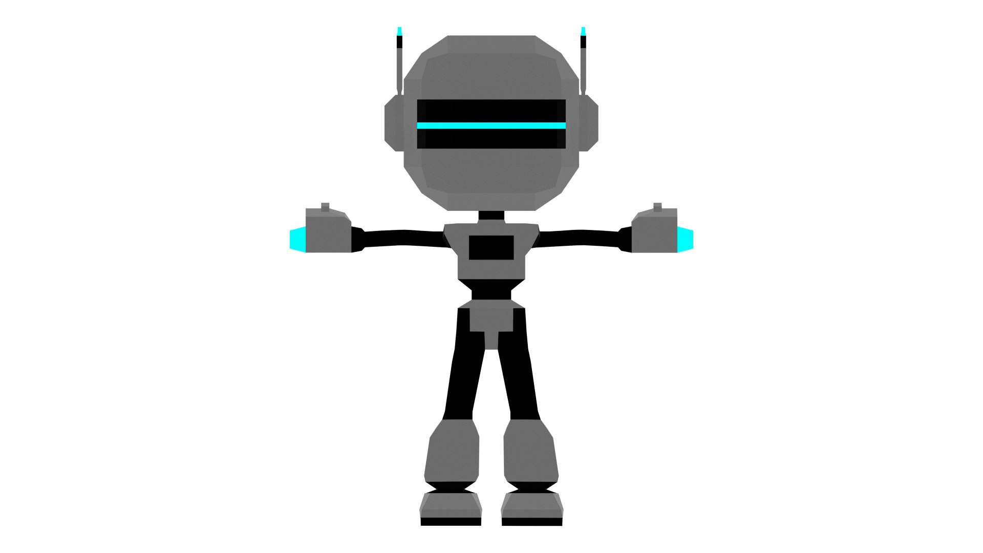 Robot - OBJ - Low Poly Quad 3D - TurboSquid 1785536