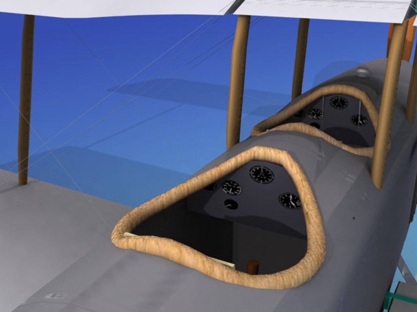 3d Cockpit Curtiss Jenny Model