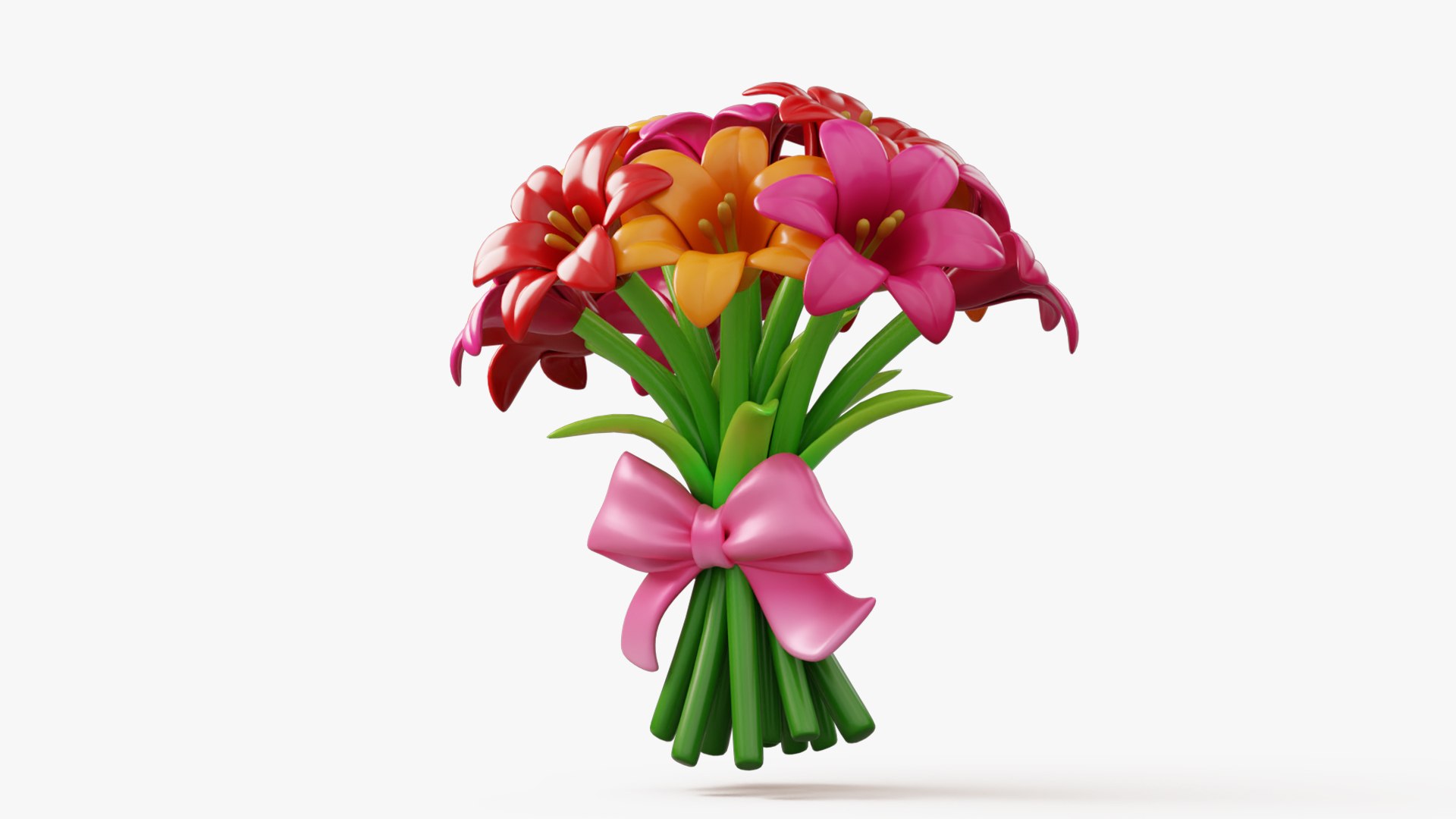 Stylized Lily Bouquet Pack 3D Model - TurboSquid 2410224