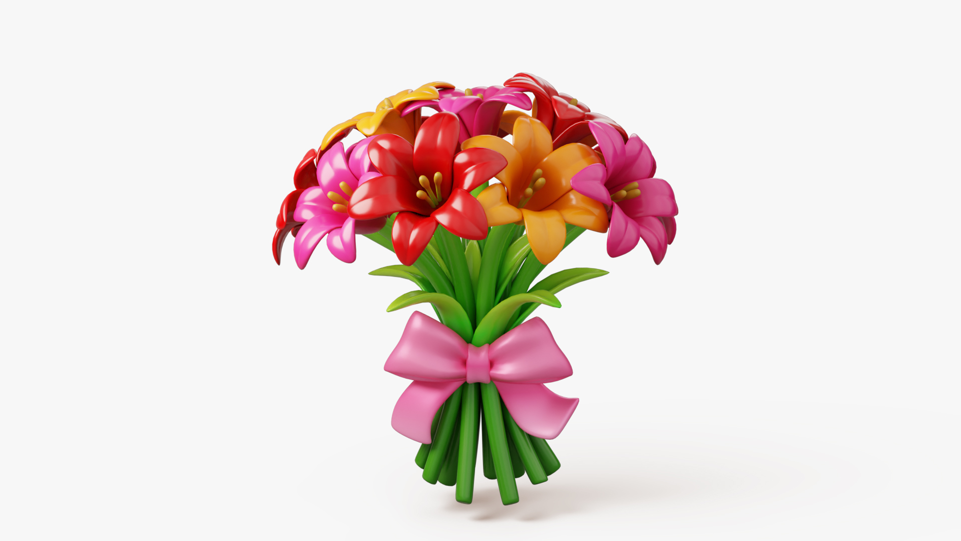 Stylized Lily Bouquet Pack 3D Model - TurboSquid 2410224