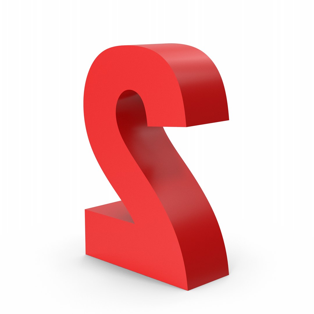 3D Red Number 2 - TurboSquid 2241924