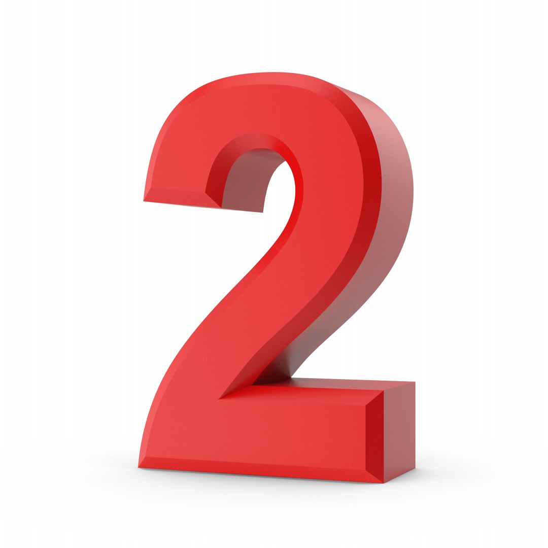 3D Red Number 2 - TurboSquid 2241924