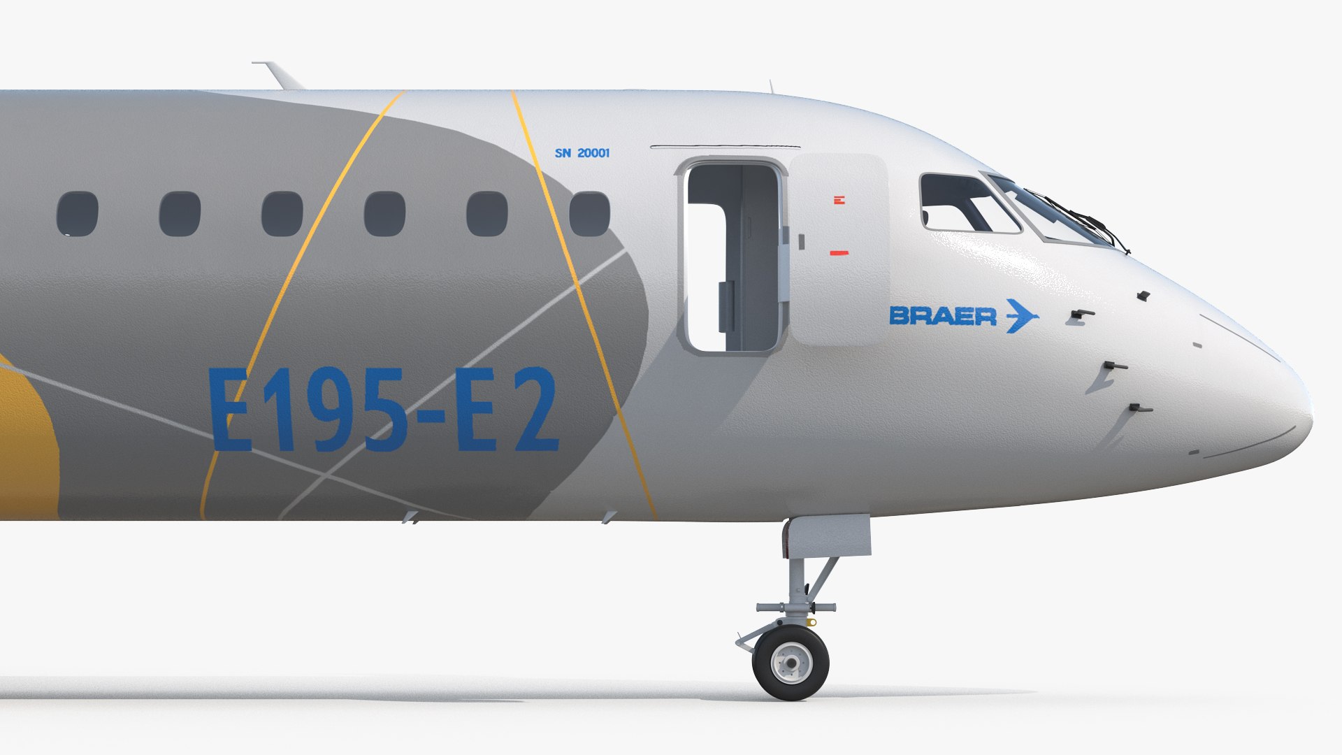Embraer e-jet e195-e2 passenger jet 3D model - TurboSquid 1444530