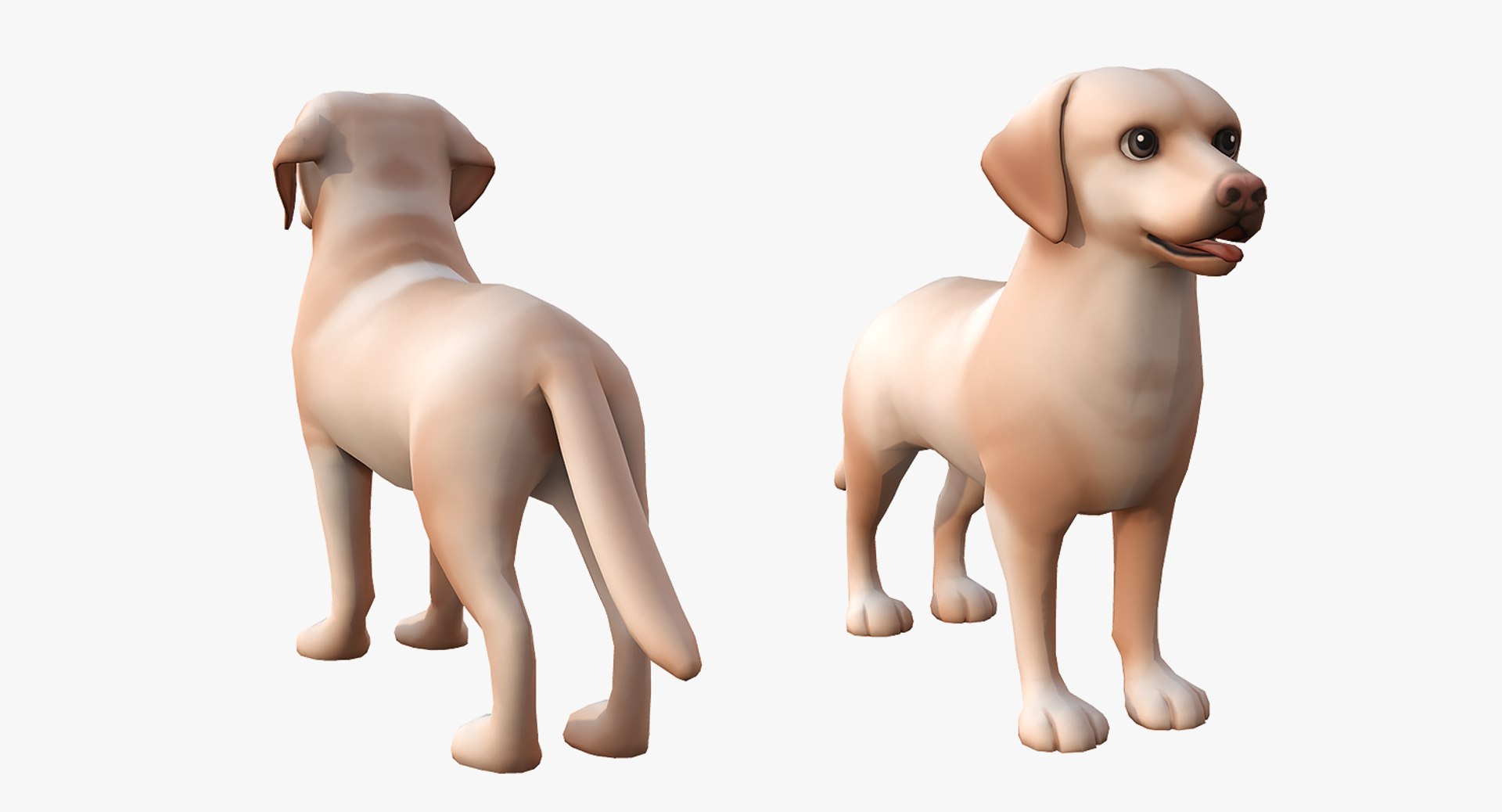 3d Obj Cartoon Animals Labrador