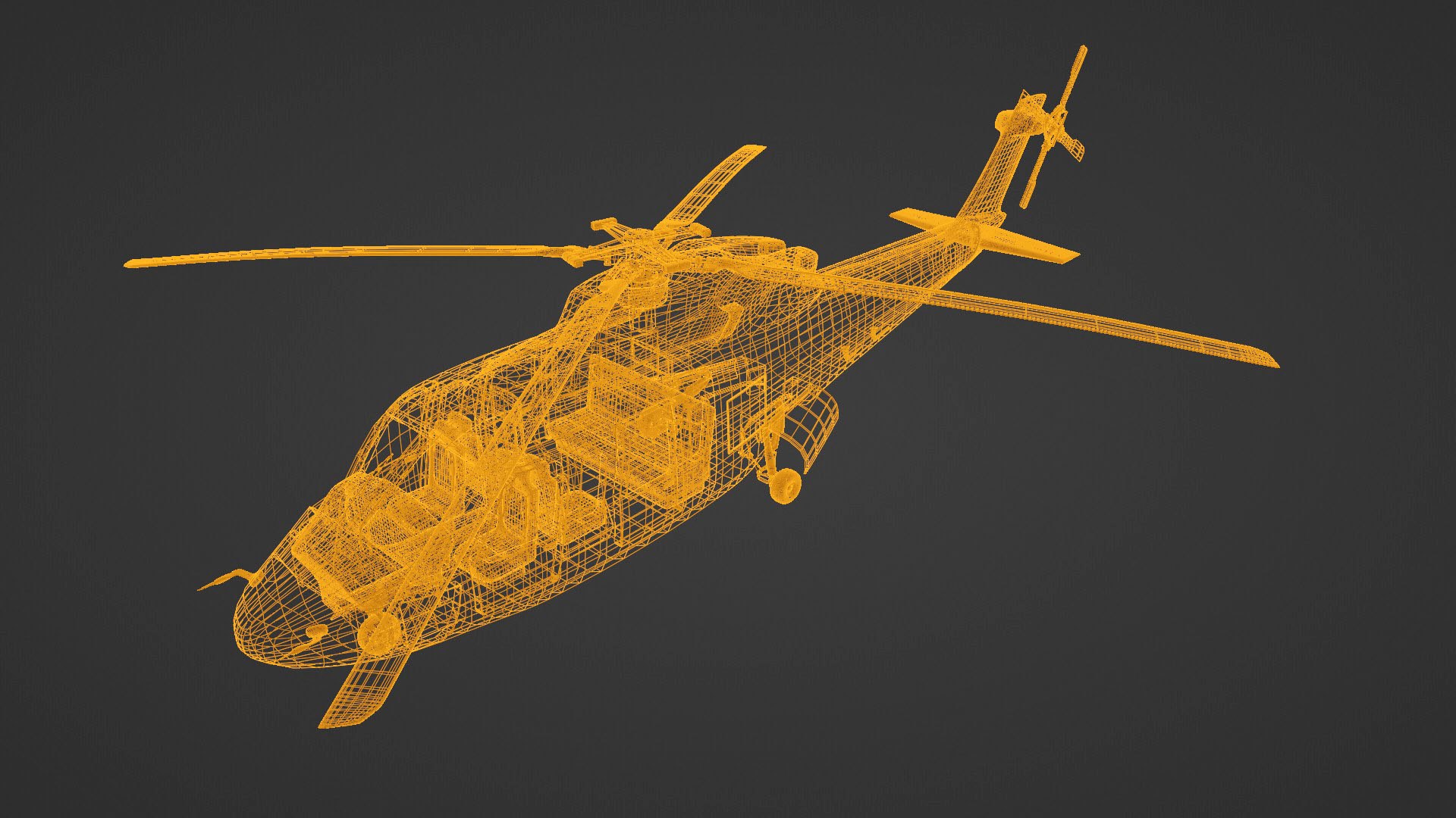 S76 Helicopter 3d Model