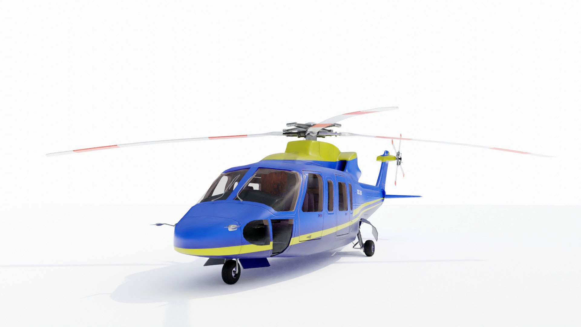 S76 Helicopter 3d Model