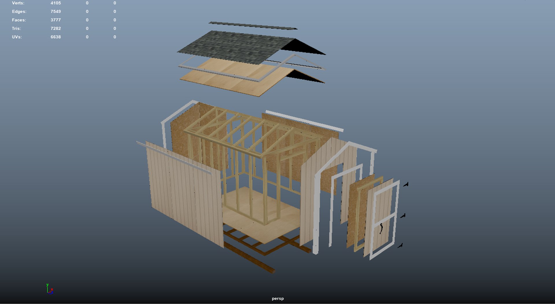 Garden shed model - TurboSquid 1236424