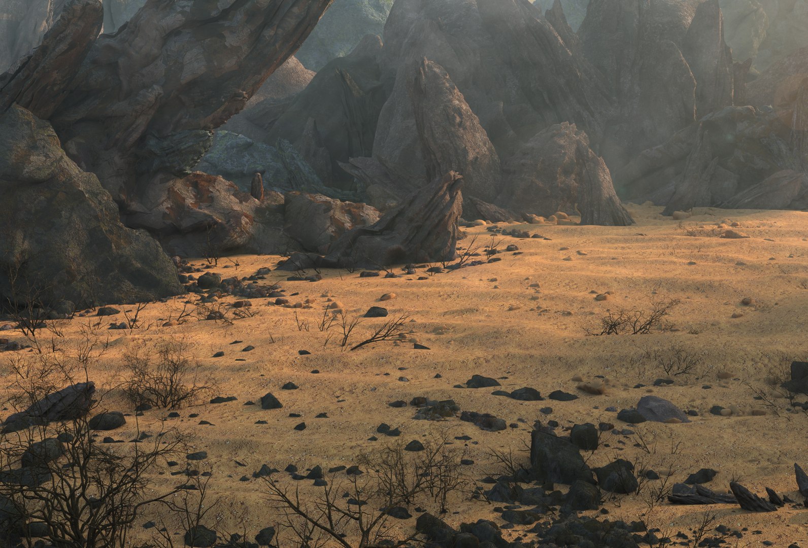 3D Sunset Desert Environment Model - TurboSquid 2108350