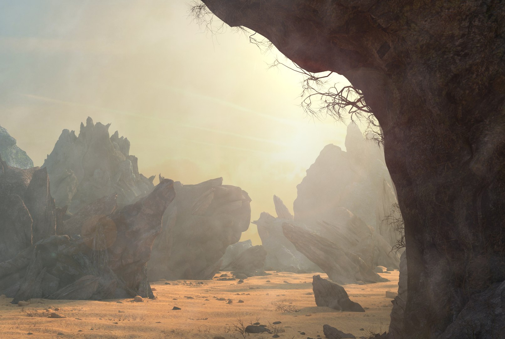 3D Sunset Desert Environment Model - TurboSquid 2108350