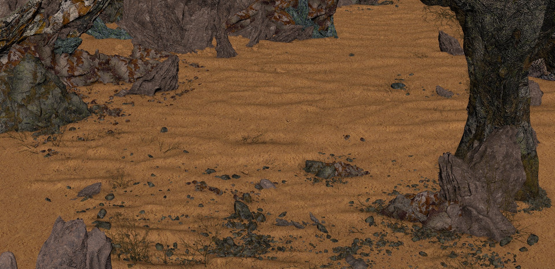 3D Sunset Desert Environment Model - TurboSquid 2108350