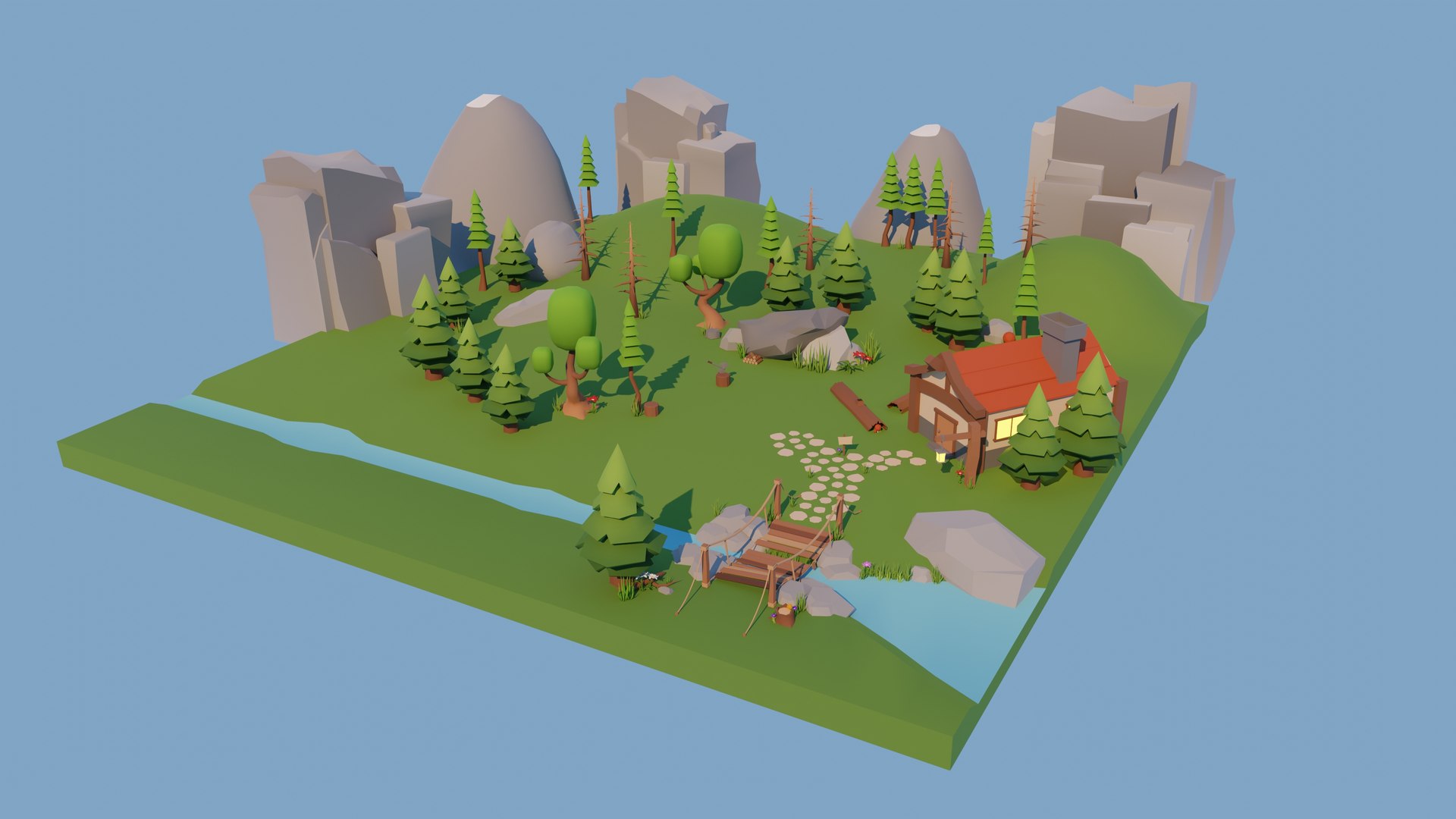 3D Model Low Poly Environment - TurboSquid 2065770