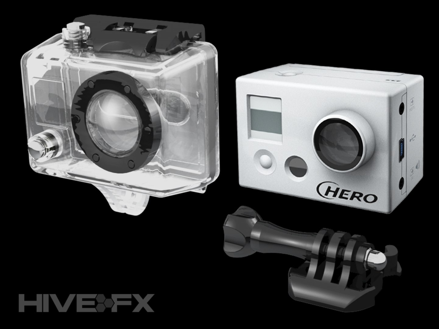 3d Model Gopro Hero Hd Digital Camera