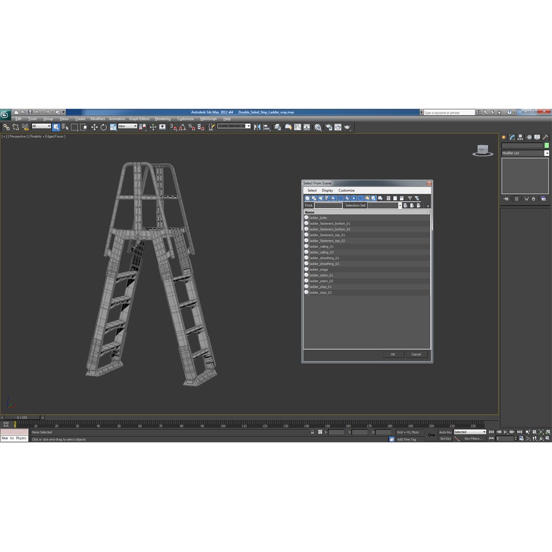 3d Model Of Double Sided Step Ladder