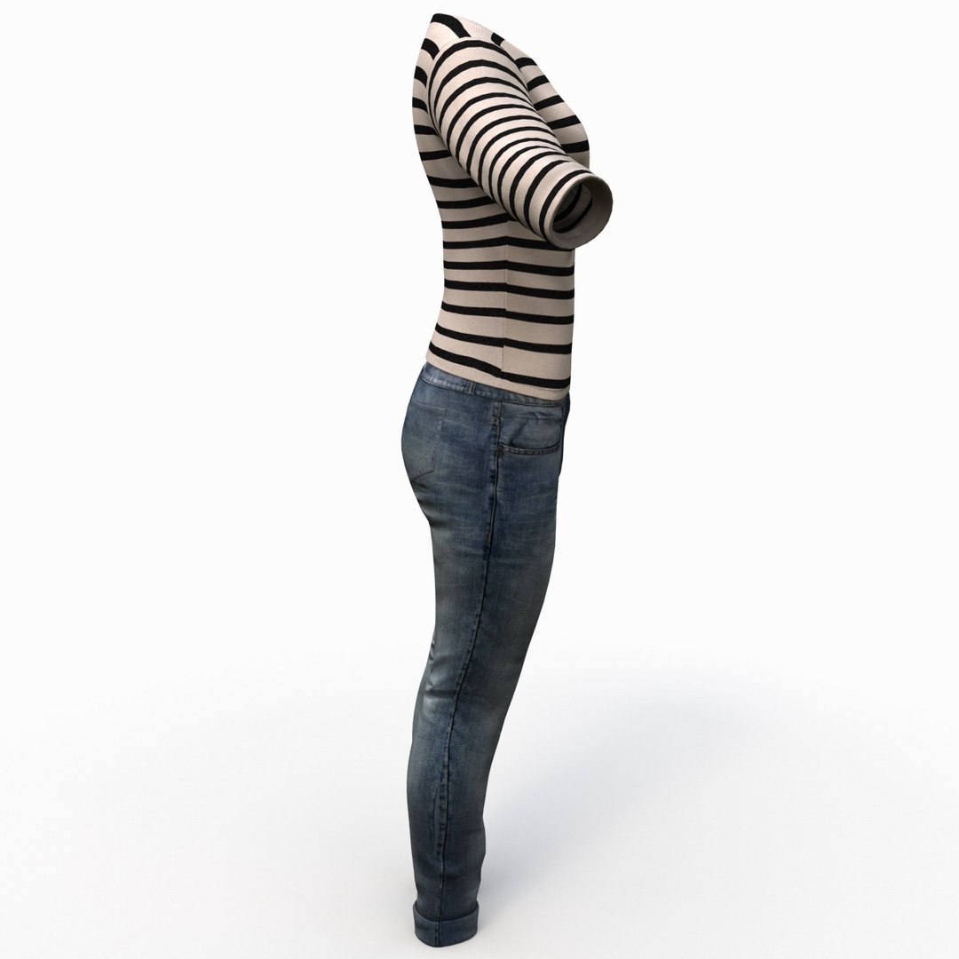 3ds max female casual clothes