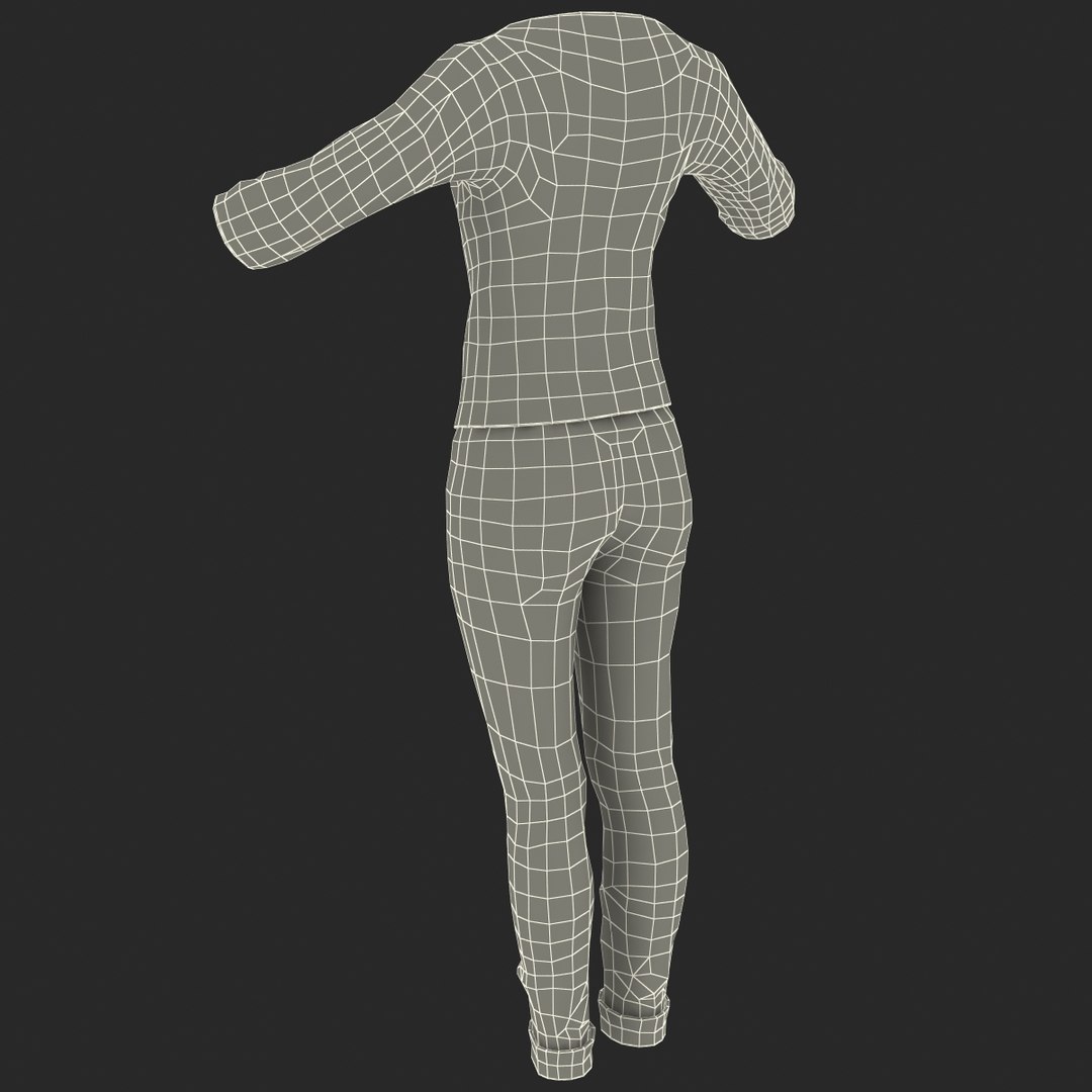 3ds max female casual clothes