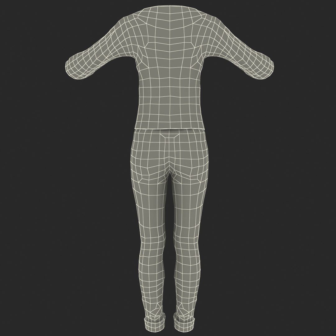 3ds max female casual clothes