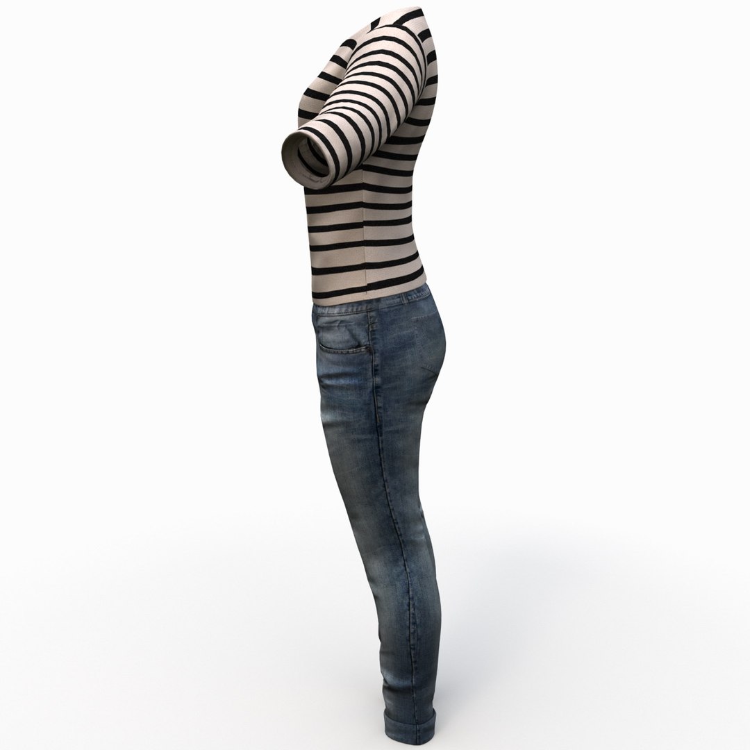 3ds max female casual clothes