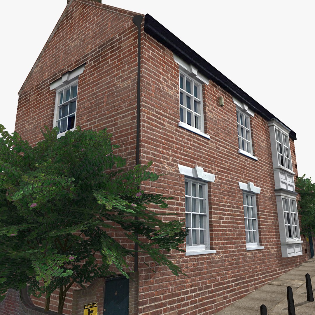 Photorealistic Brick House 3d Model
