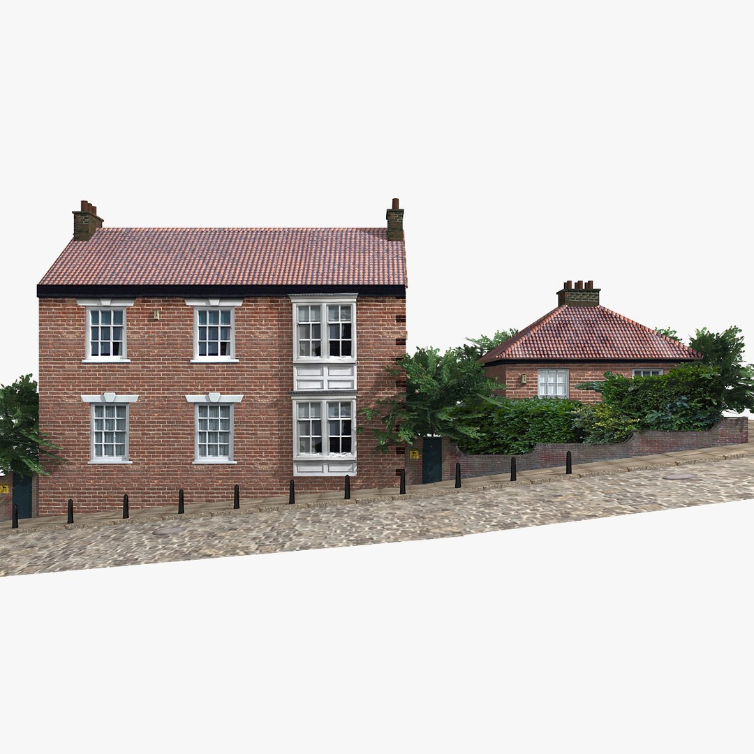 Photorealistic Brick House 3d Model