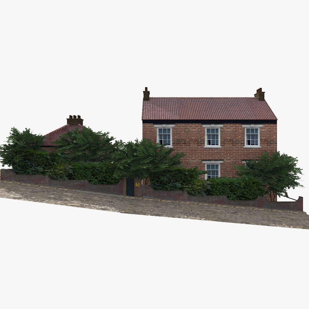 Photorealistic Brick House 3d Model