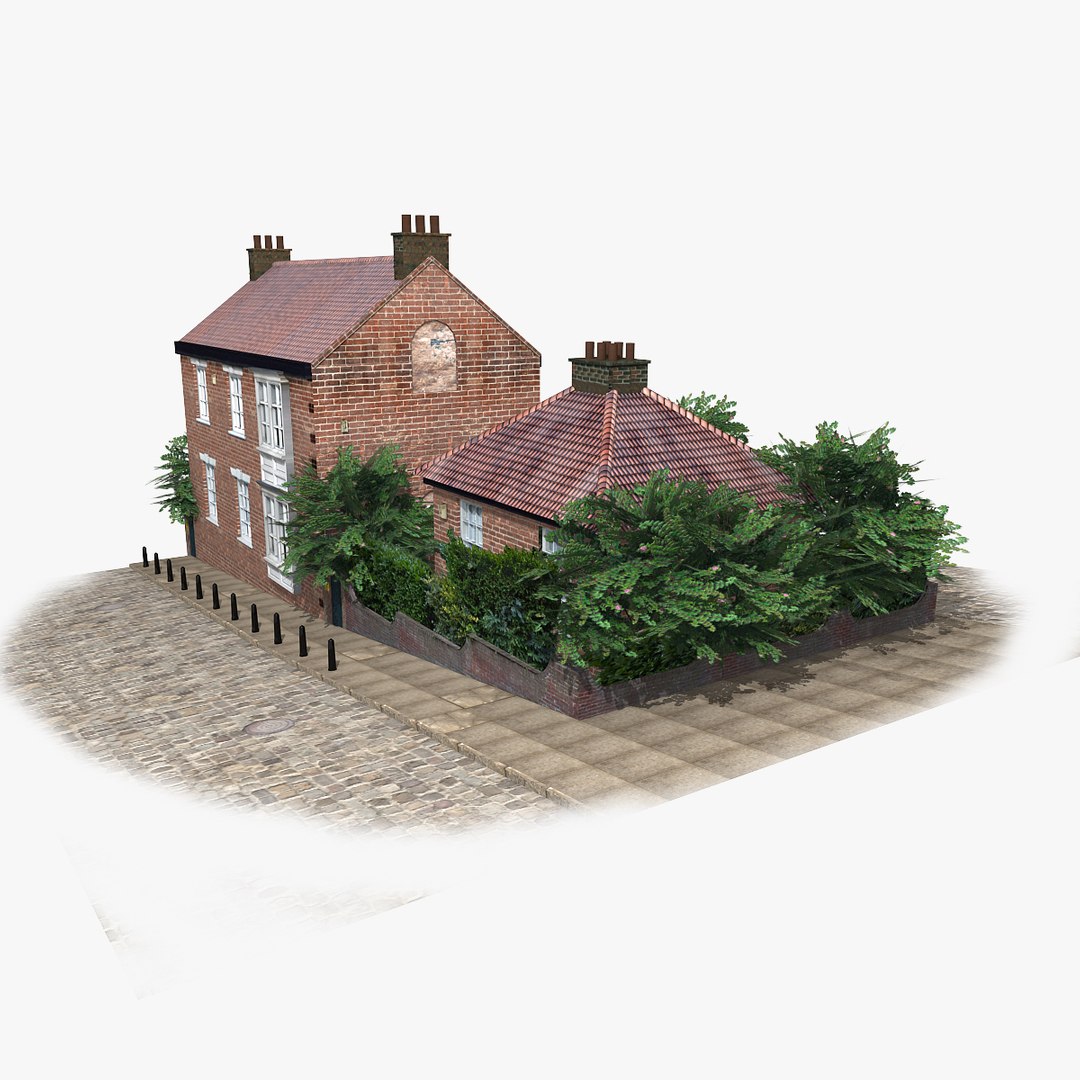 Photorealistic Brick House 3d Model