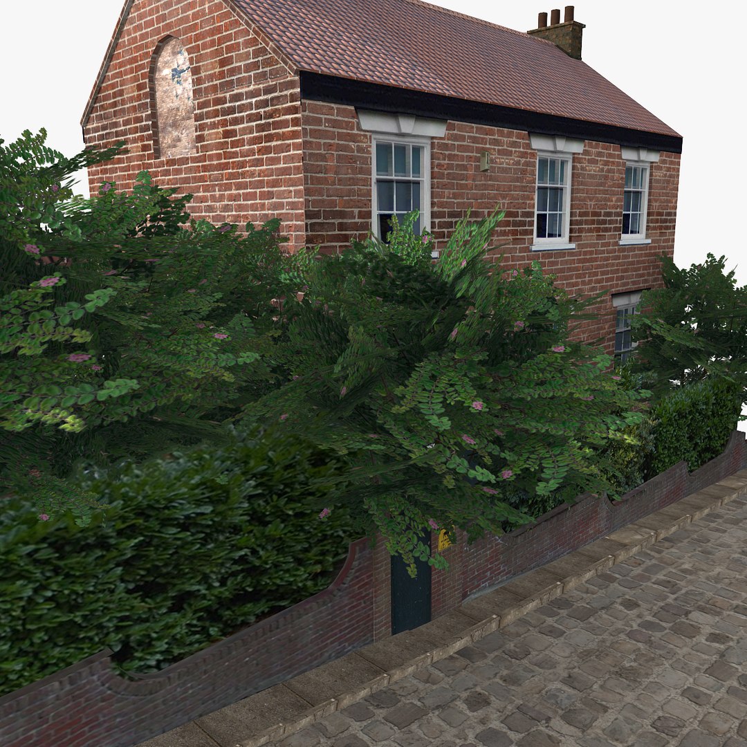 Photorealistic Brick House 3d Model