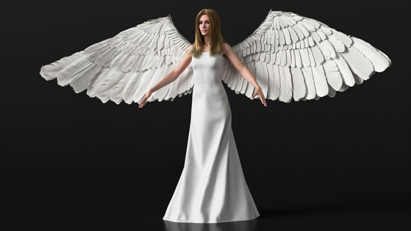 modelo 3d Ángel femenino rubio en pose de T - TurboSquid 2223966