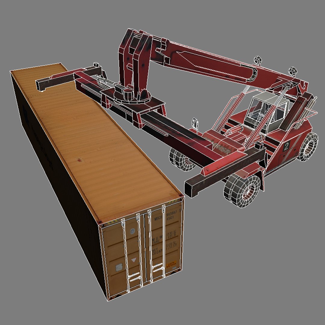 3d Reachstacker Stacker