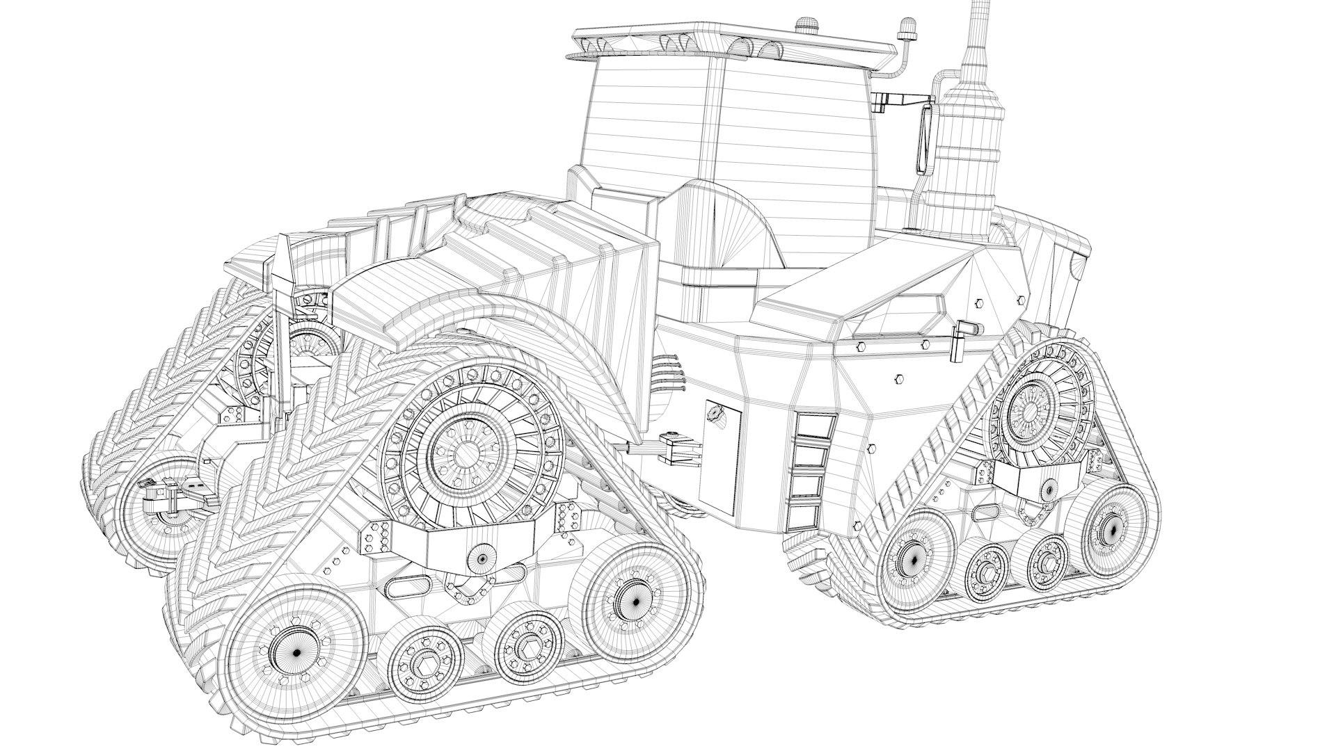 3D Four Track Tractor Model - TurboSquid 2213728