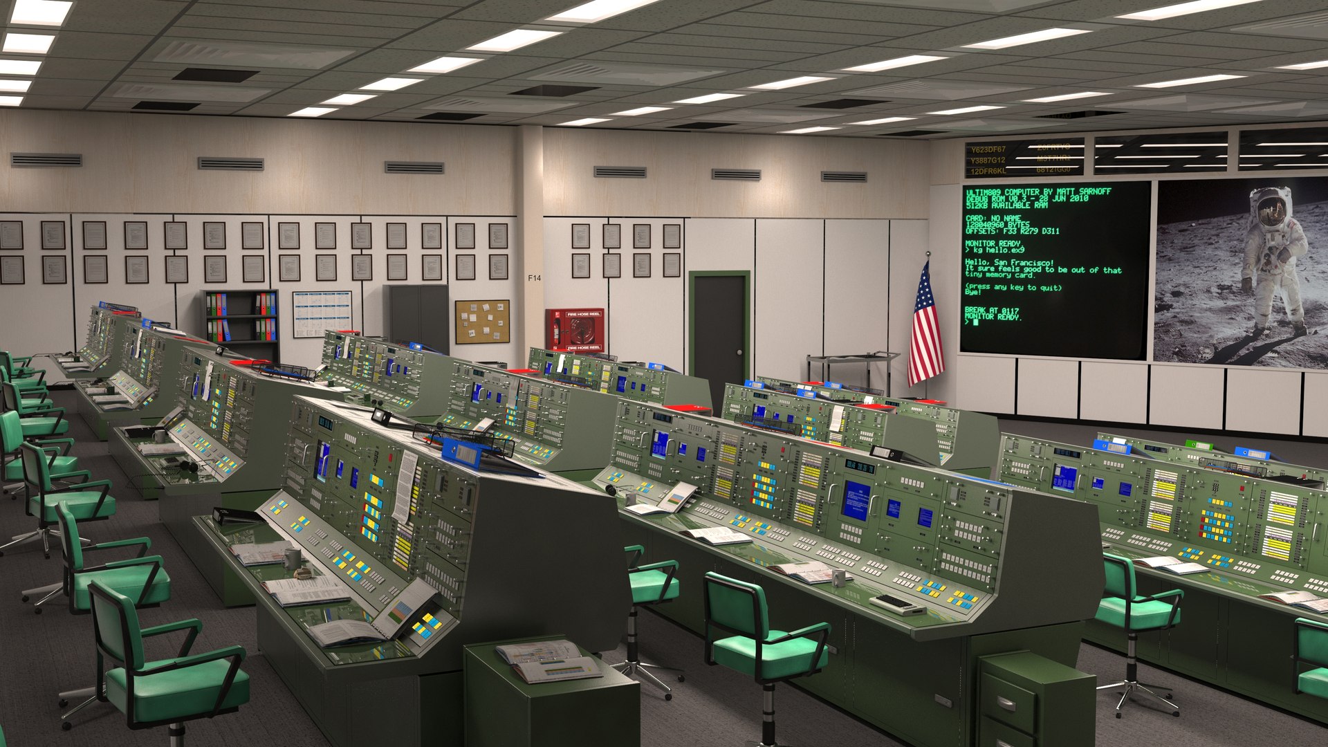 Apollo Mission Control Room Houston NASA Texas 3D Model - TurboSquid ...