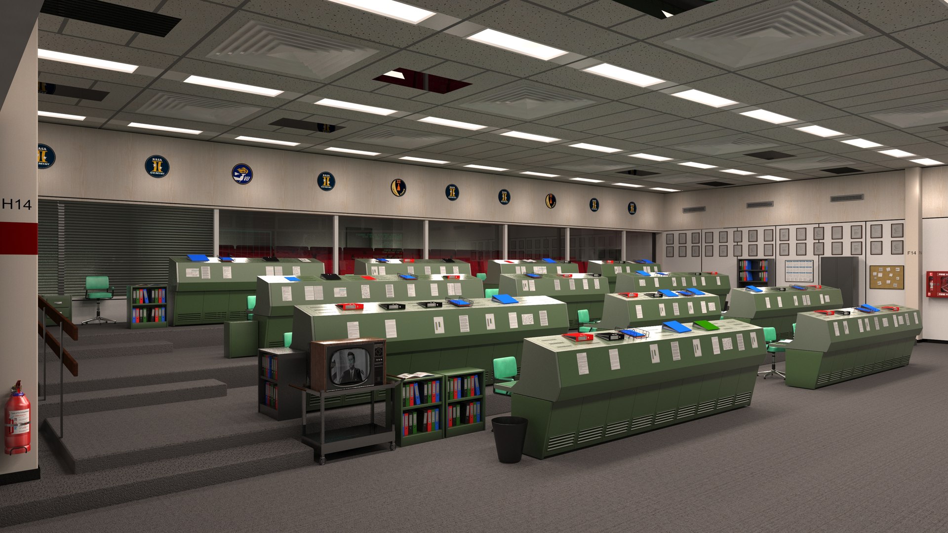Apollo Mission Control Room Houston NASA Texas 3D Model - TurboSquid ...