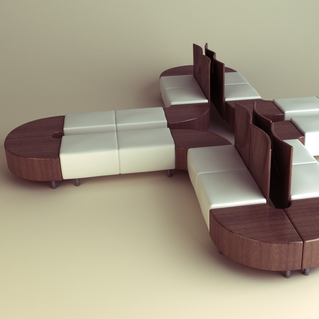modular seating office 3d model