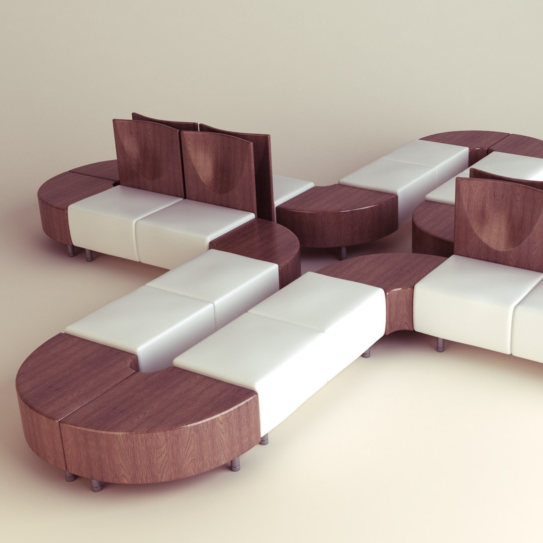 modular seating office 3d model
