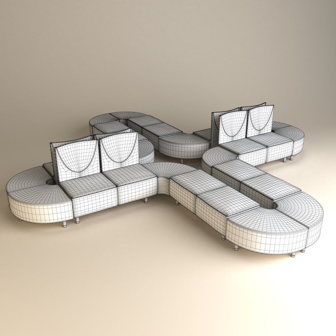 modular seating office 3d model