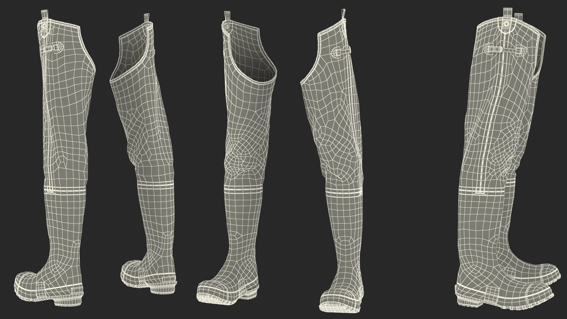 Waterproof Hip Waders For Work Red 3D Model - TurboSquid 1818451