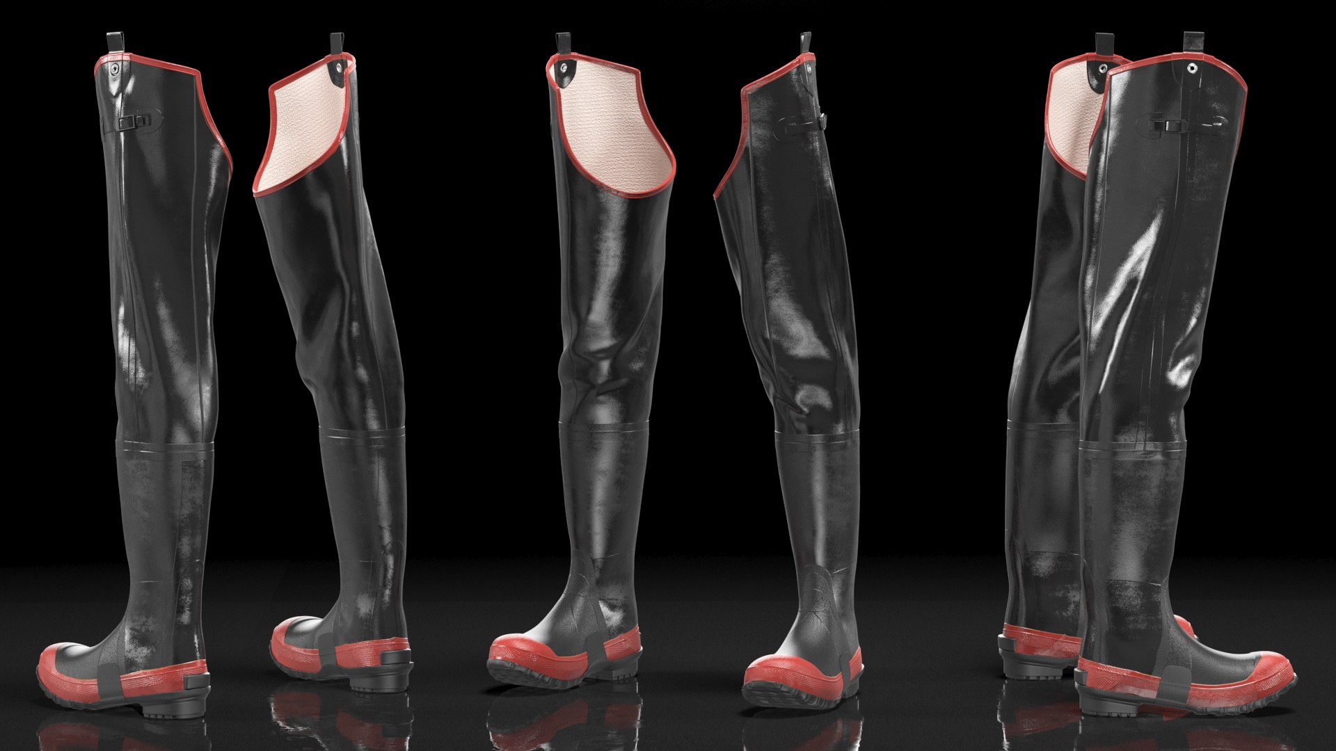 Waterproof Hip Waders For Work Red 3D Model - TurboSquid 1818451