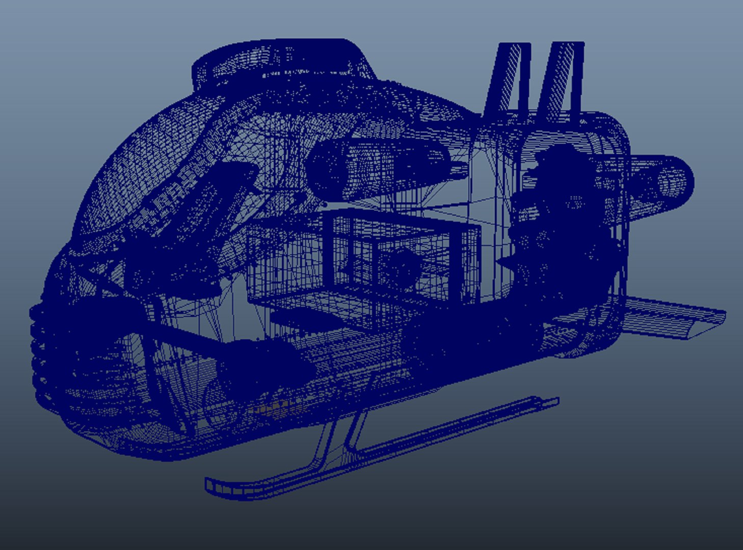 Futuristic Air Vehicle Retro Style Aircraft 3D Model 3D Model ...