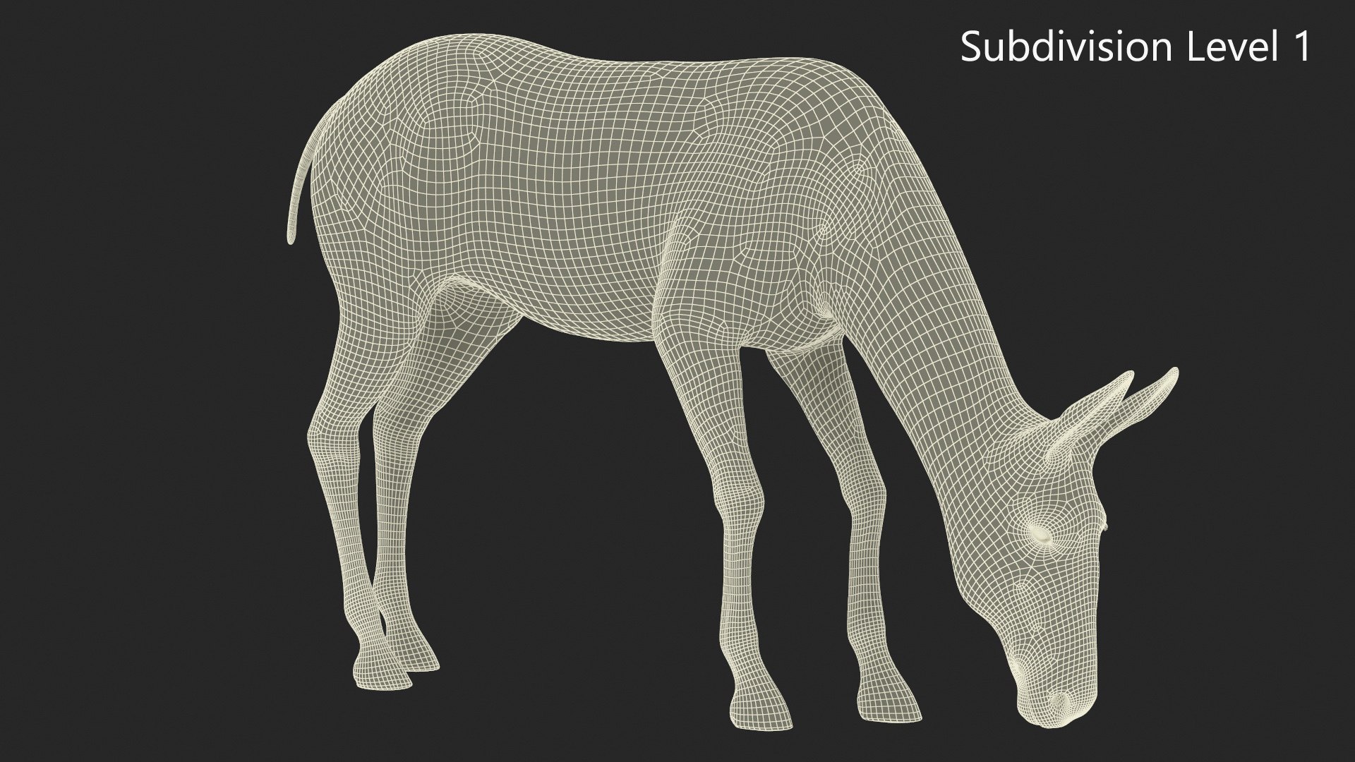 3D Eating Mule Model - TurboSquid 2280229