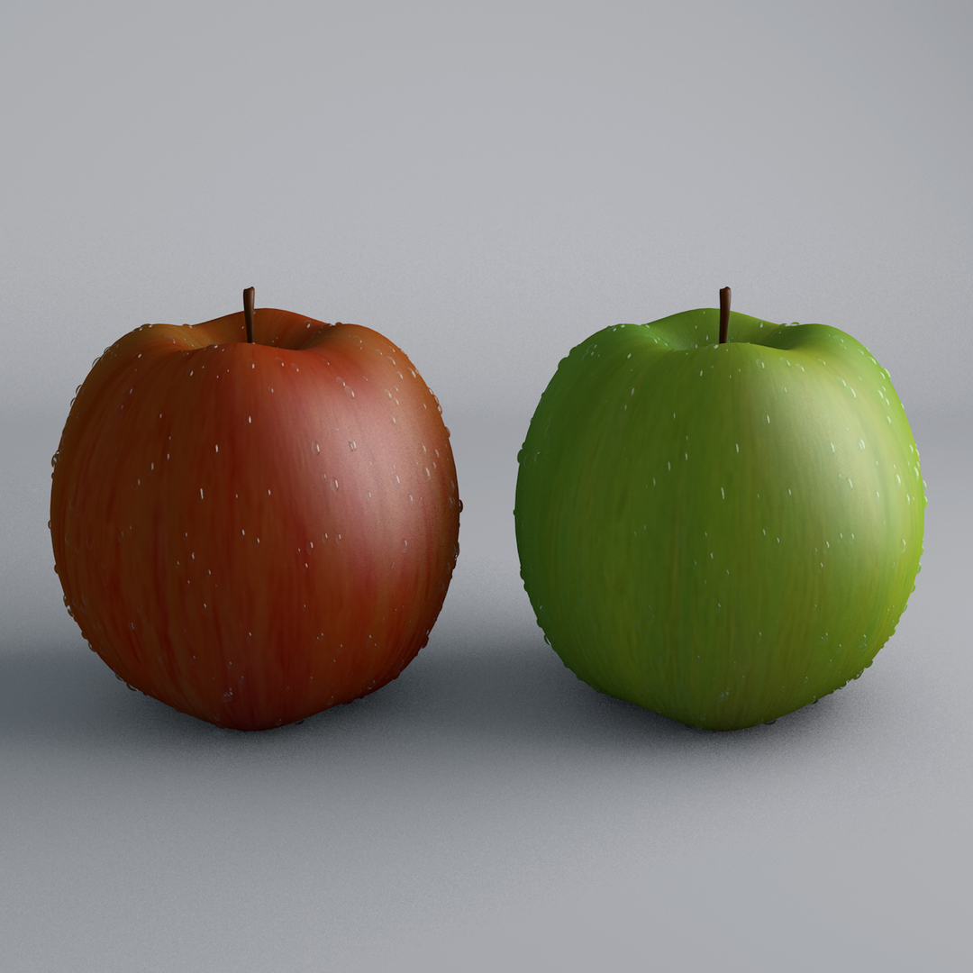 green red apple condensation 3d model