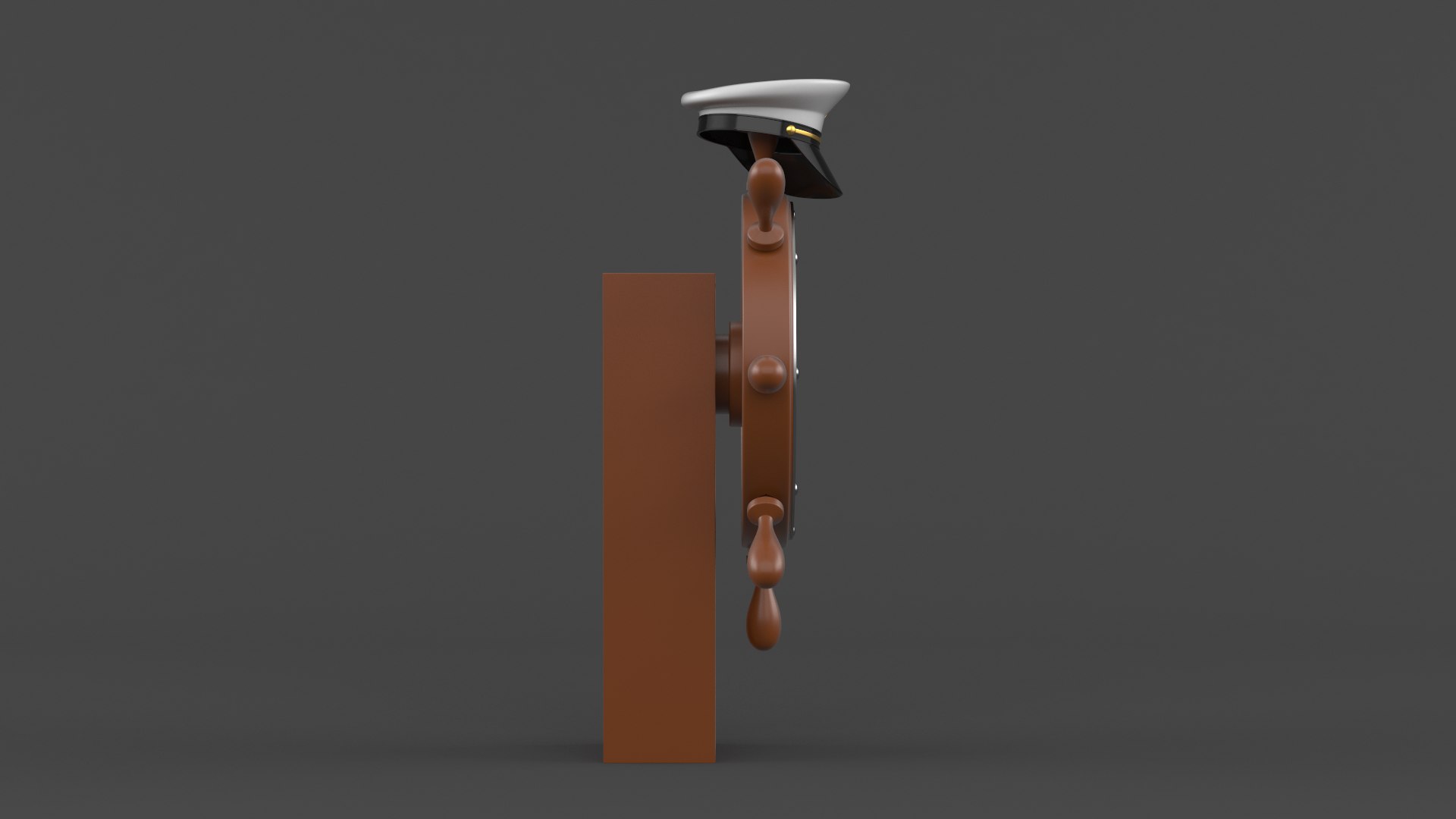 3D Captain Hat And Ship Wheel Model - TurboSquid 1967947