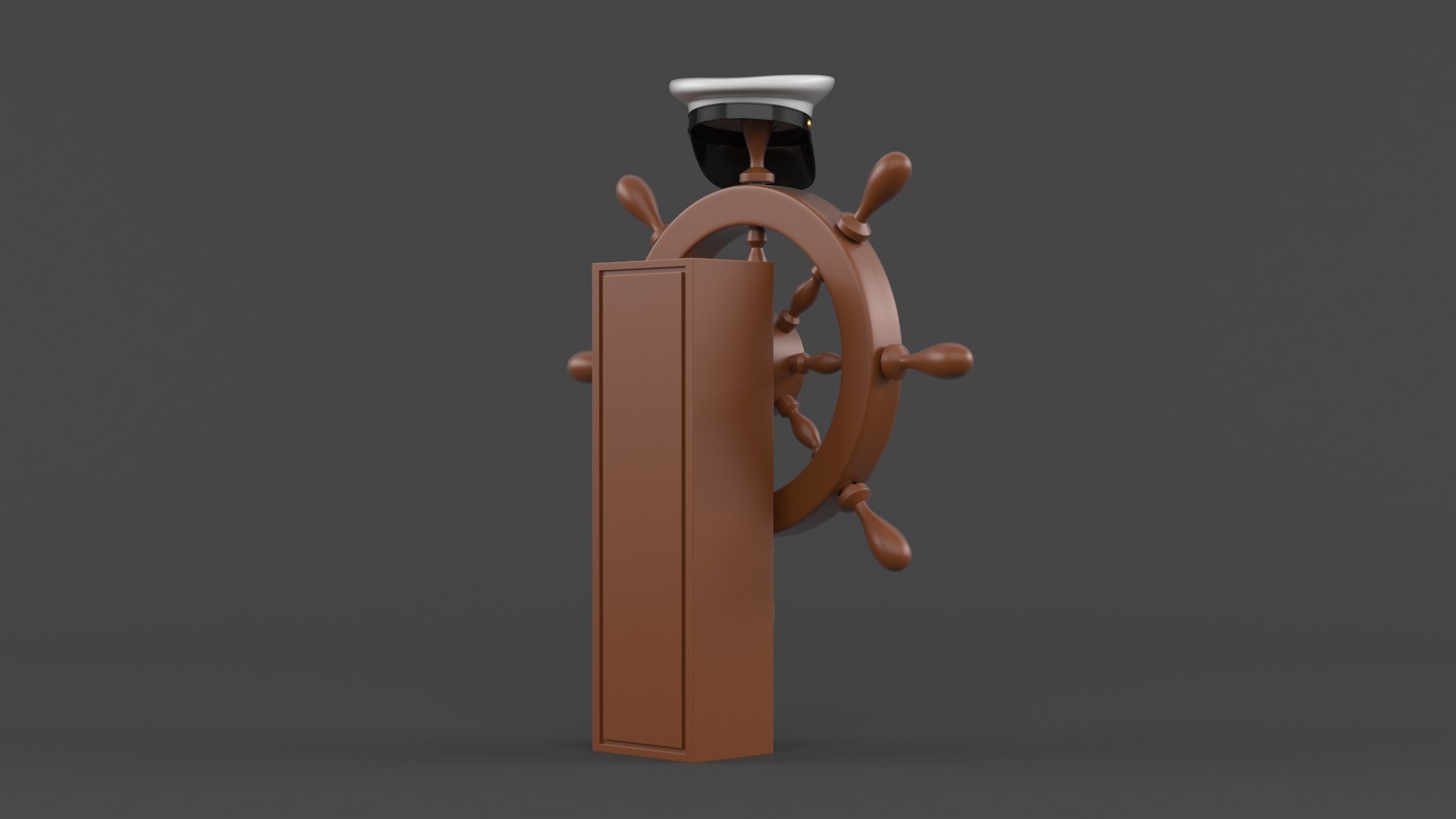 3D Captain Hat And Ship Wheel Model - TurboSquid 1967947