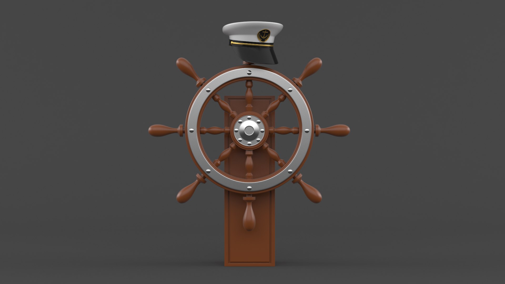 3D Captain Hat And Ship Wheel Model - TurboSquid 1967947