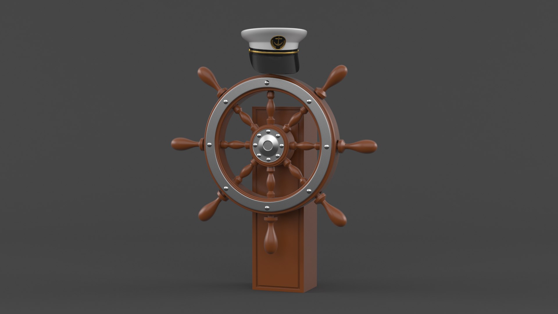 3D Captain Hat And Ship Wheel Model - TurboSquid 1967947