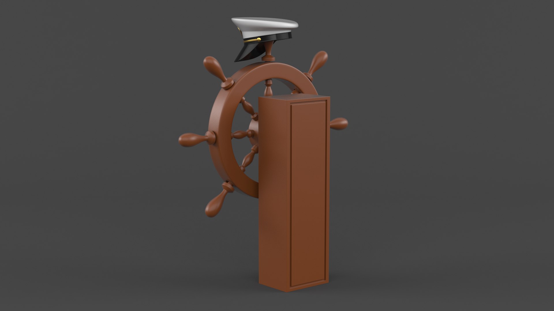 3D Captain Hat And Ship Wheel Model - TurboSquid 1967947