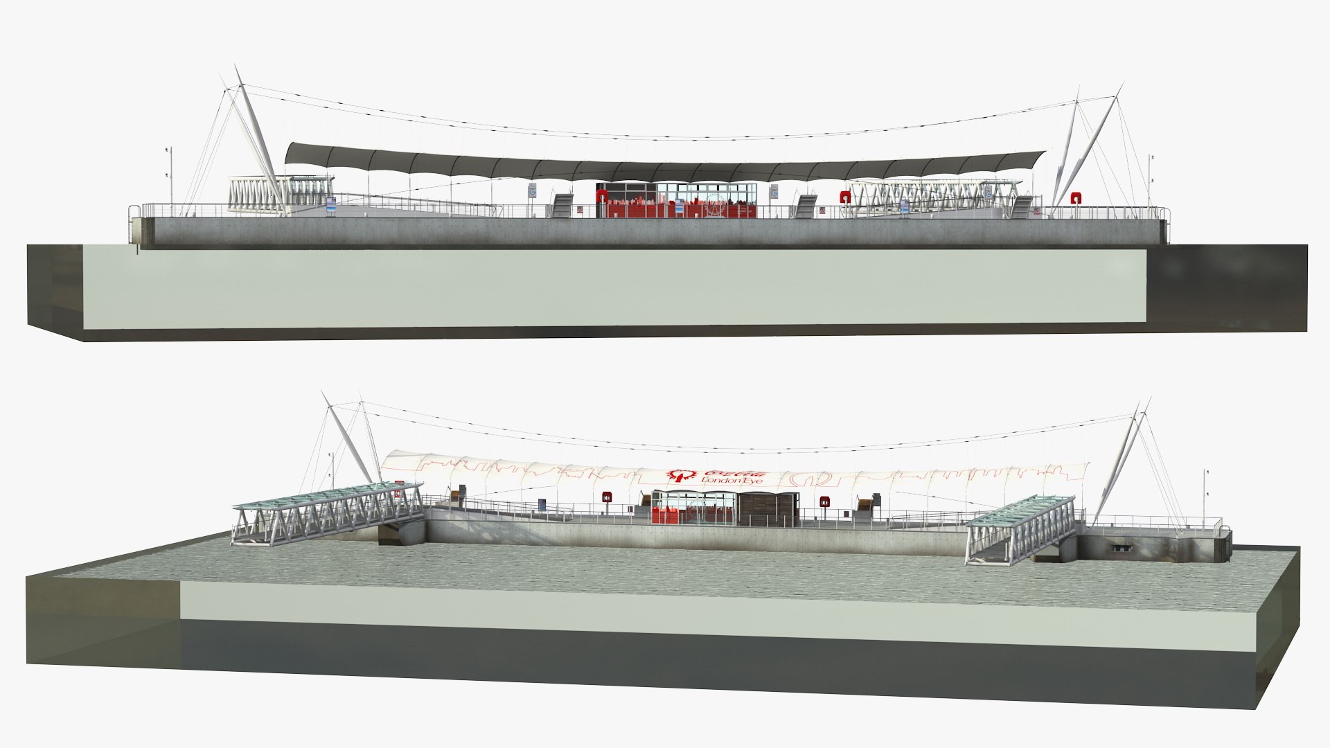 3D Model Millennium Wheel Pier Platform - TurboSquid 1625851