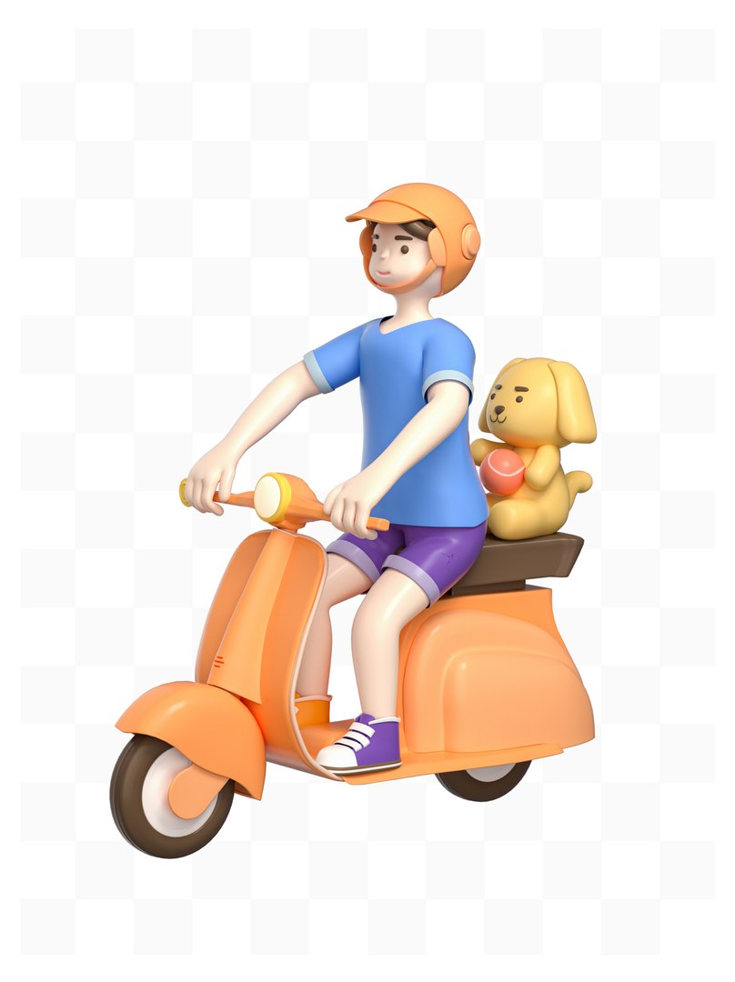 3d character riding tour with 3D model - TurboSquid 2074848