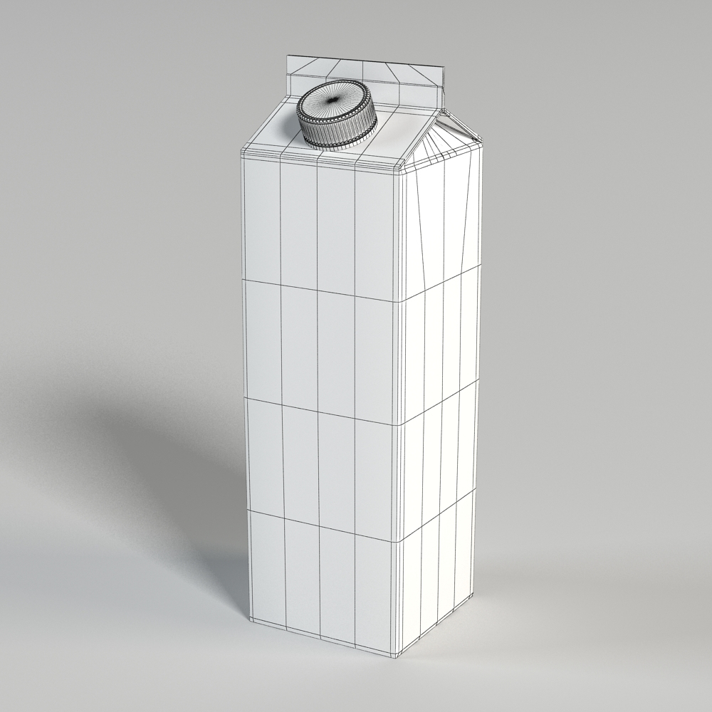 3d model milk carton