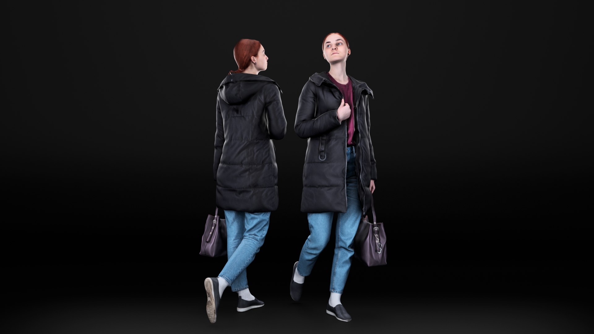 Human Young Woman Bag 3D Model - TurboSquid 1471818