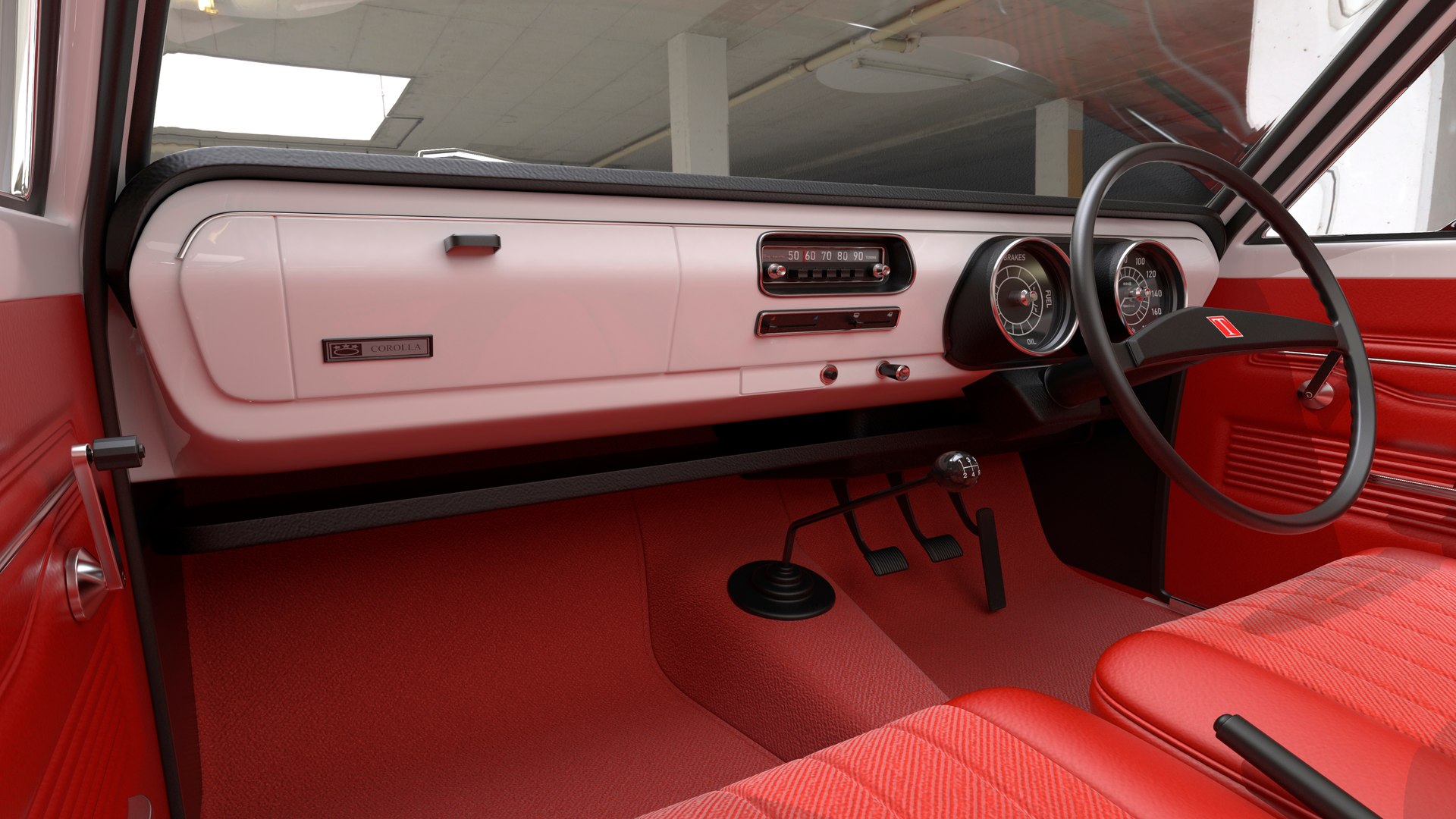 3D model 1st Generation Toyota Corolla E10 1966 White - TurboSquid 2128316