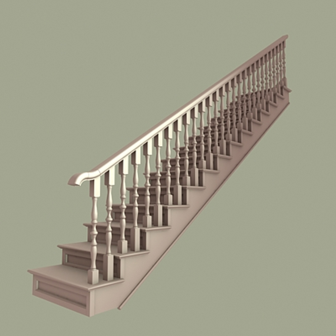 staircase railing 3d max